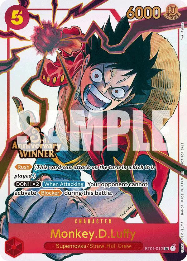 Monkey.D.Luffy (3rd Anniversary Winner) ST01-012 - Promotion Cards - F